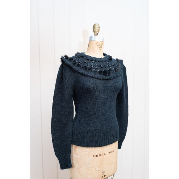 Currants | Sweaters | Vintage 5s Black Sexy Pinup Glam Sweater Cowl ...